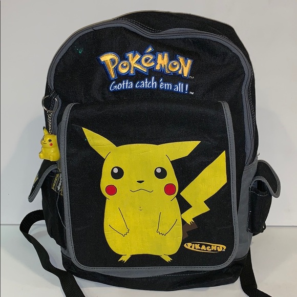 Pokemon | Accessories | Black Backpack Pokemon Pikachu And Pikachu Key ...